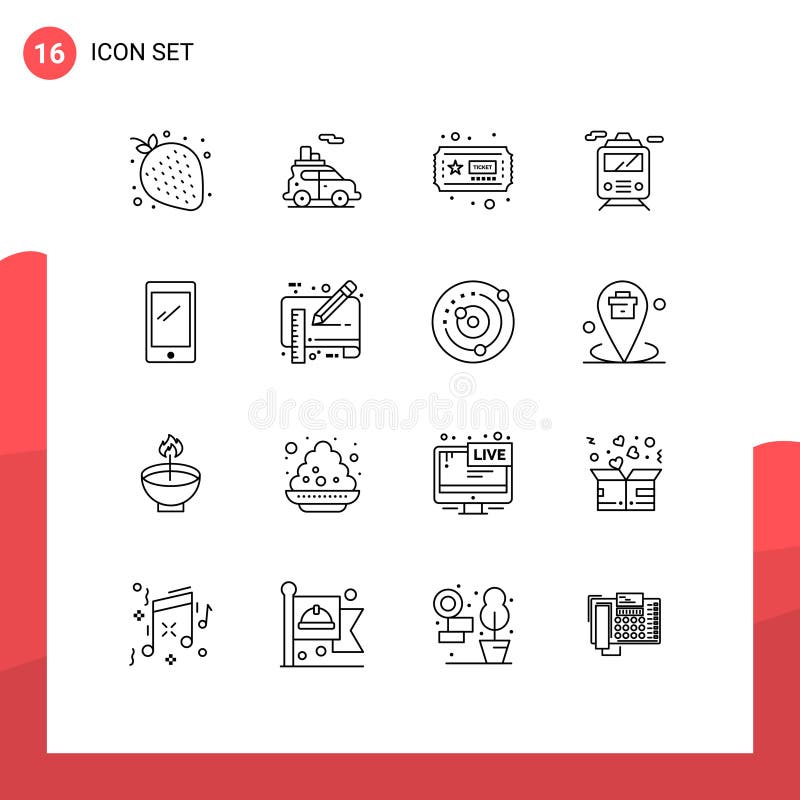 16 Universal Outlines Set For Web And Mobile Applications Android
