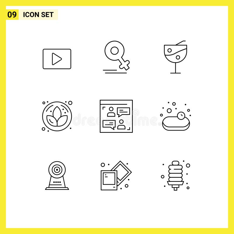 9 Universal Outlines Set For Web And Mobile Applications Designer Chat