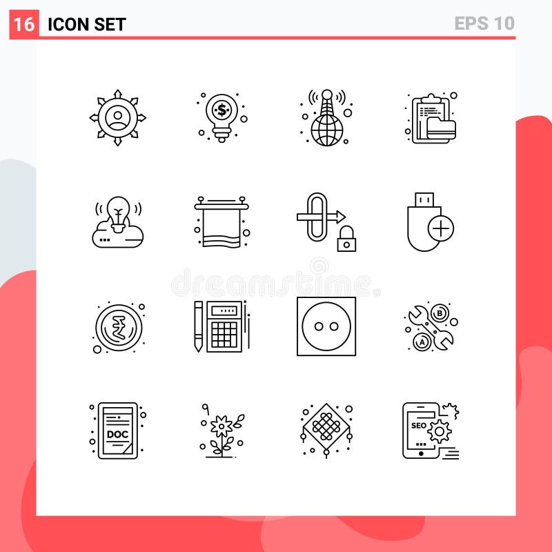 16 Universal Outlines Set For Web And Mobile Applications Folder