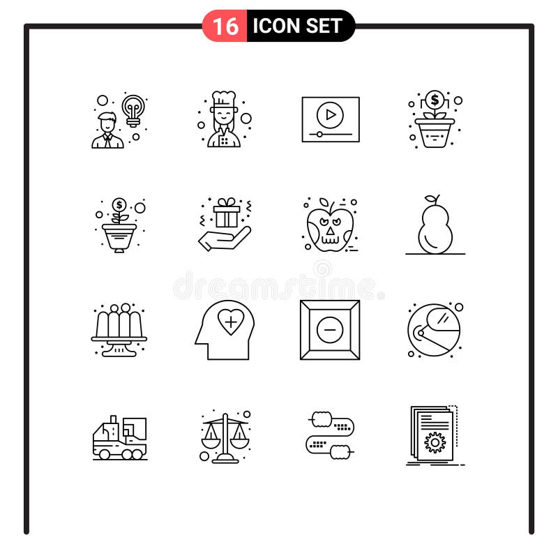 16 Universal Outlines Set For Web And Mobile Applications Hand Party