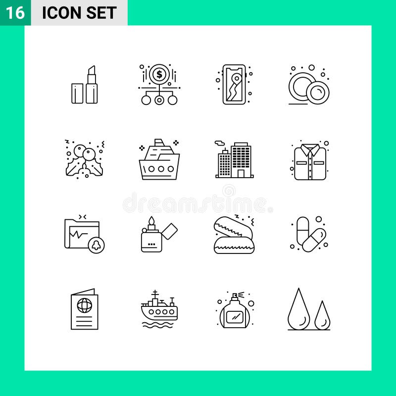 16 Universal Outlines Set For Web And Mobile Applications Holly Berry