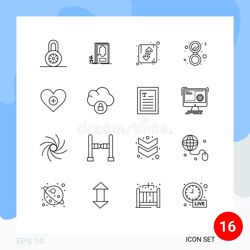 16 Universal Outlines Set For Web And Mobile Applications Like Solid