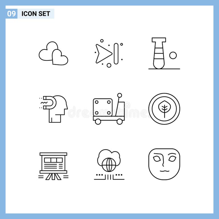 9 Universal Outlines Set for Web and Mobile Applications Logistic, Lead ...