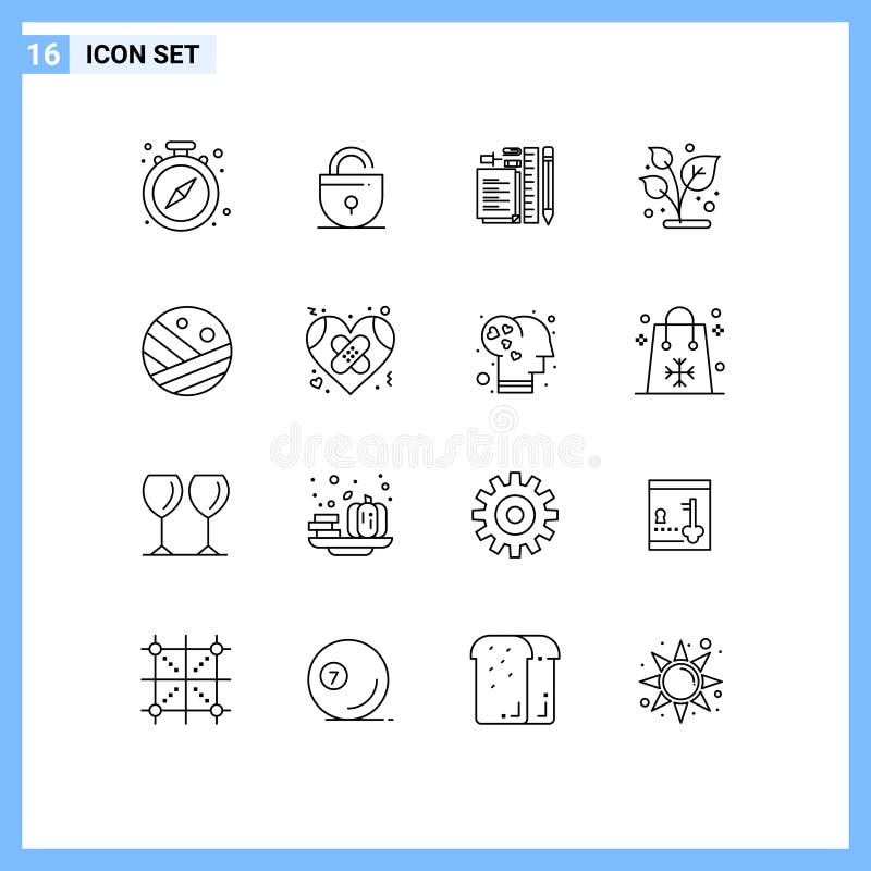 16 Universal Outlines Set For Web And Mobile Applications Moisturizer