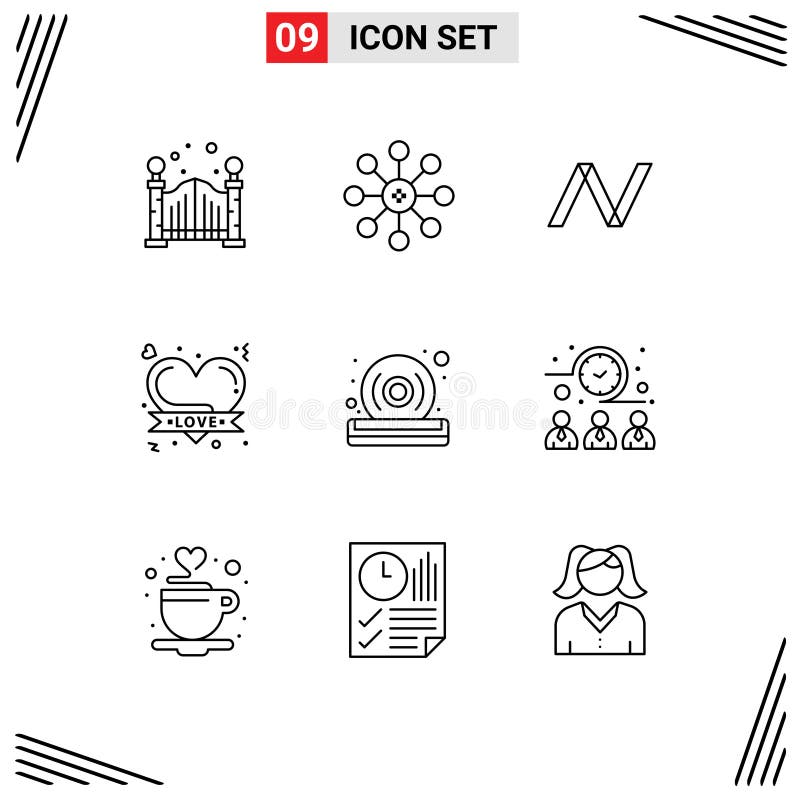 9 Universal Outlines Set For Web And Mobile Applications Player Dvd