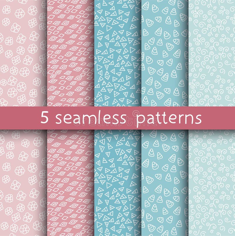5 Universal Patterns for Your Background. Stock Vector - Illustration ...