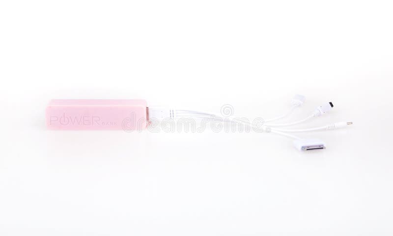 Universal Pink Power Bank for Mobile Devices Stock Photo - Image of ...