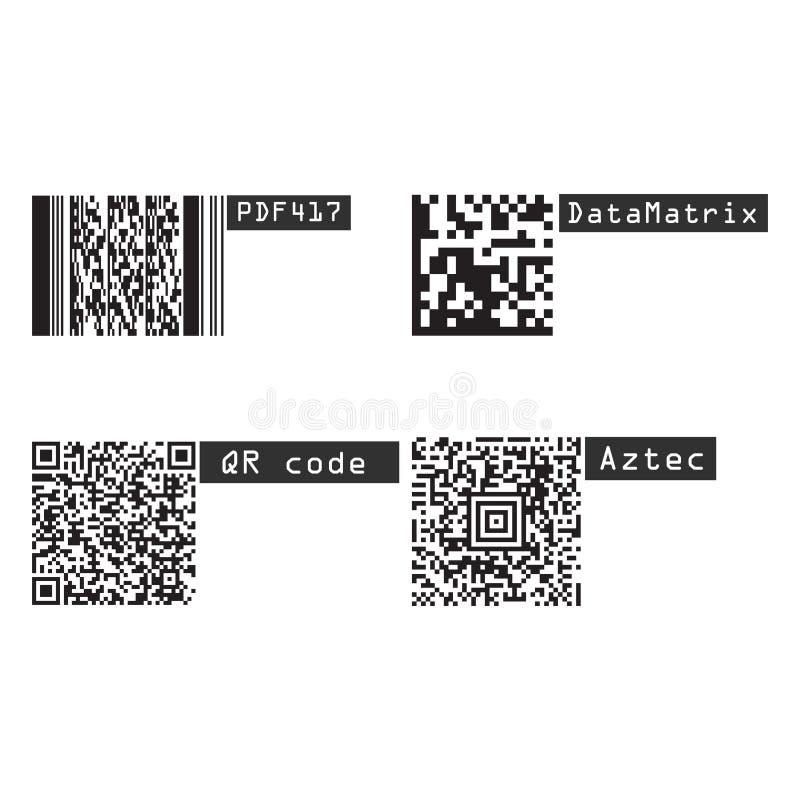 Universal Product Code Barcode Types Realistic Set Vector Illustration ...