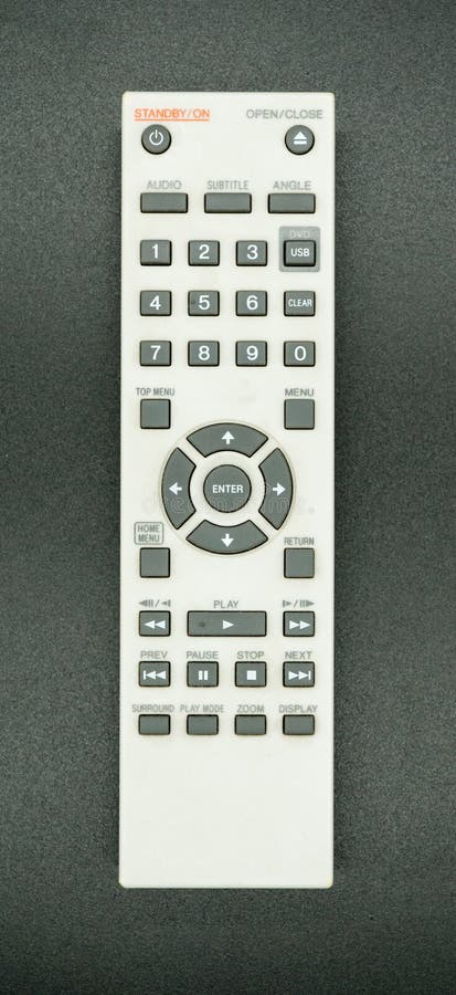 Universal Remote Control Isolated On White. Old And Dirty Music Station ...