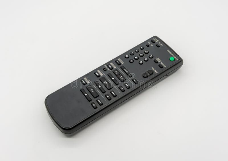Universal Remote Control Isolated on White. Old and Dirty Music Station ...