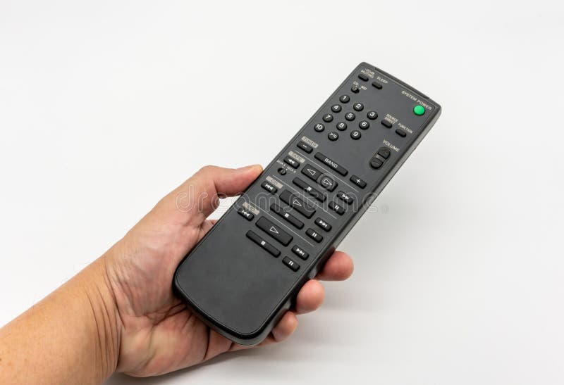 Universal Remote Control Isolated On White. Old And Dirty Music Station ...