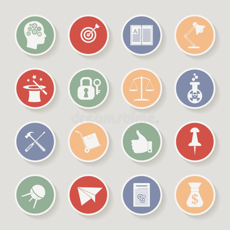 Universal Round Icons for Web and Mobile. Vector Stock Vector ...