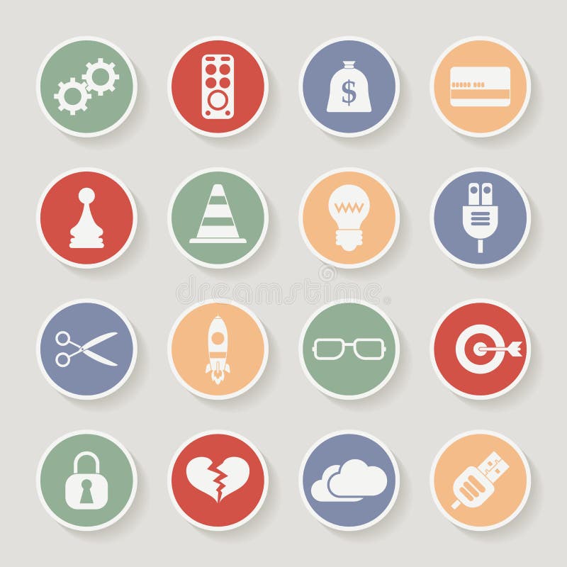 Universal Round Icons for Web and Mobile. Vector Stock Vector ...