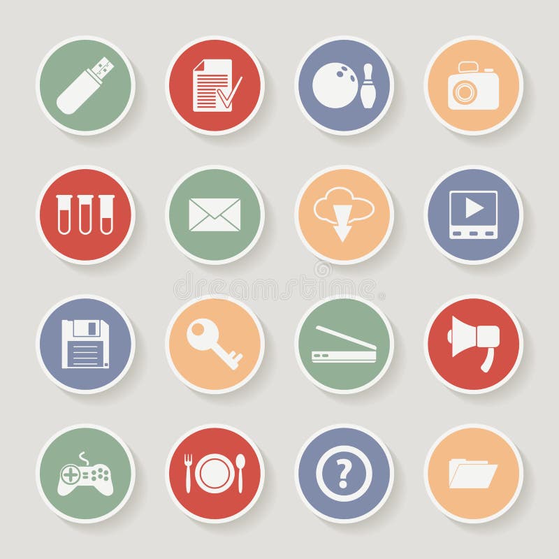 Universal Round Icons for Web and Mobile. Vector Stock Vector ...