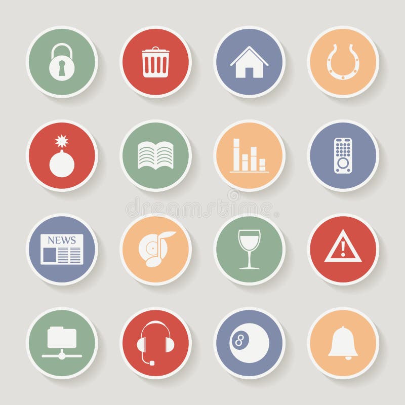 Universal Round Icons for Web and Mobile. Vector Stock Vector ...