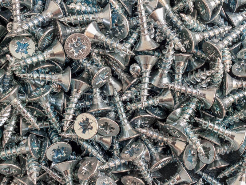 Universal Self-tapping Screws Galvanized Stock Photo - Image of macro ...