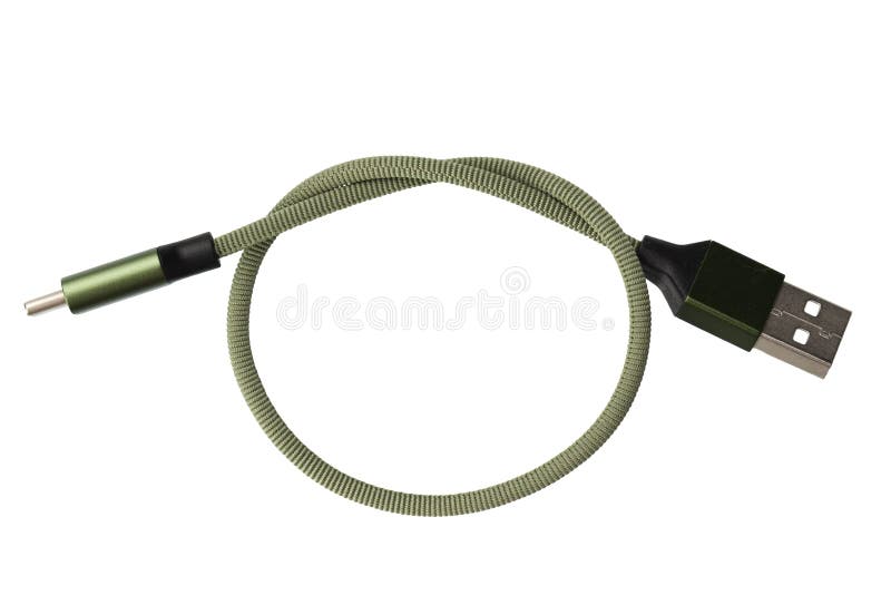 Universal Serial Bus Cable Usb-c Stock Image - Image of flat, connector ...