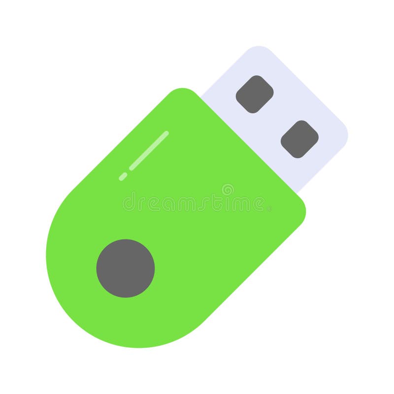 An External Storage Drive Known As a Flash Drive or Pen Drive Vector Color Drawing or ...
