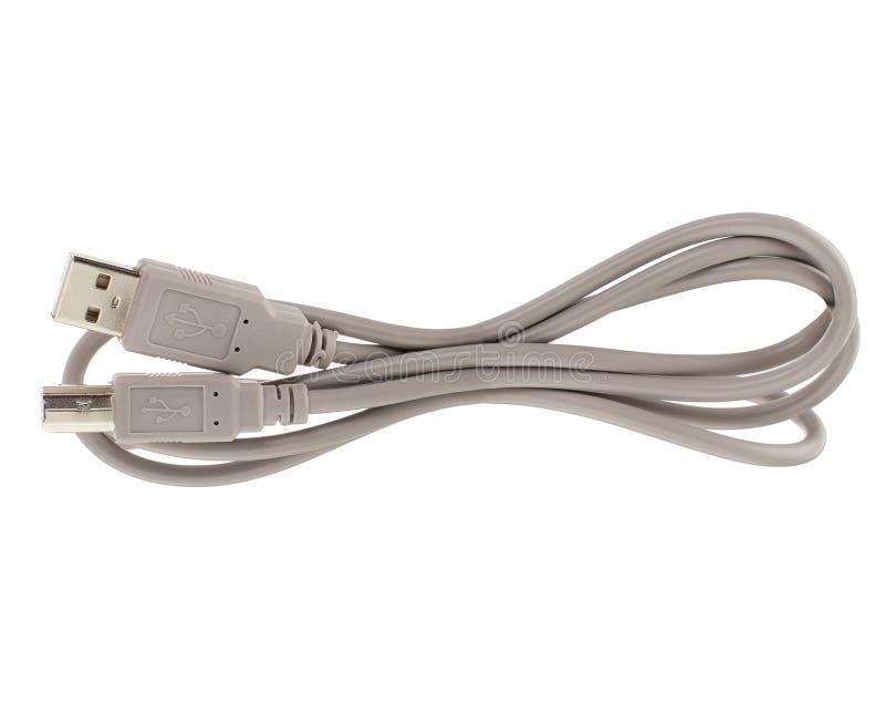Universal Serial Bus (USB) Cable Isolated on White. Stock Image - Image ...