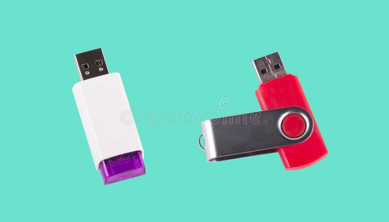 Universal Serial Bus USB Drive Isolated Over the Green Background ...