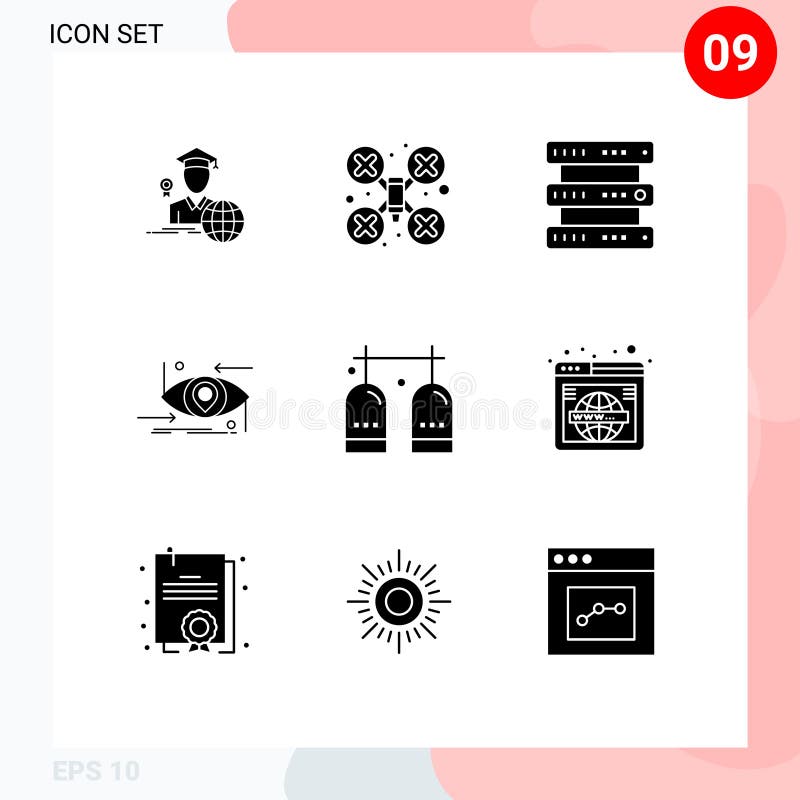 9 User Interface Solid Glyph Pack of Modern Signs and Symbols of ...