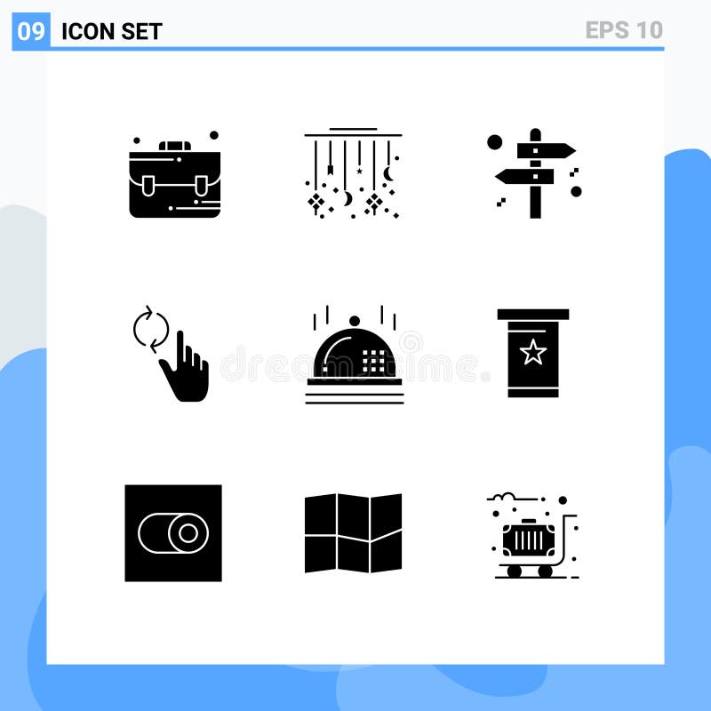 9 Universal Solid Glyph Signs Symbols of Dinner, Celebration, Business ...