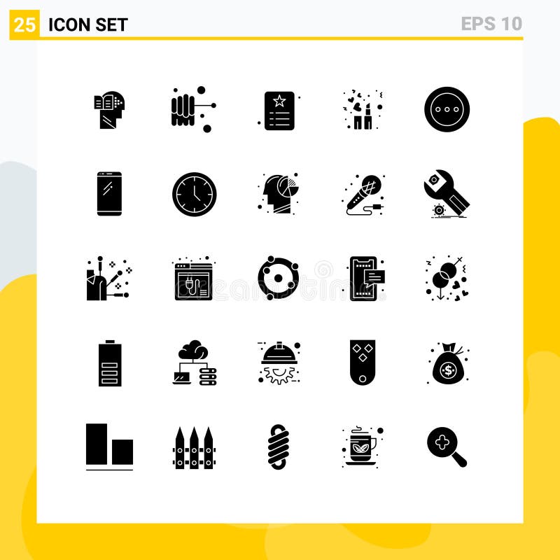 25 Universal Solid Glyph Signs Symbols of Order, Layout, Id Card ...