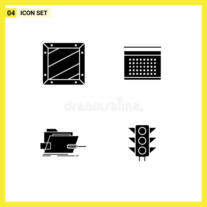 Stock Vector Icon Pack of 4 Line Signs and Symbols for Box, Box ...