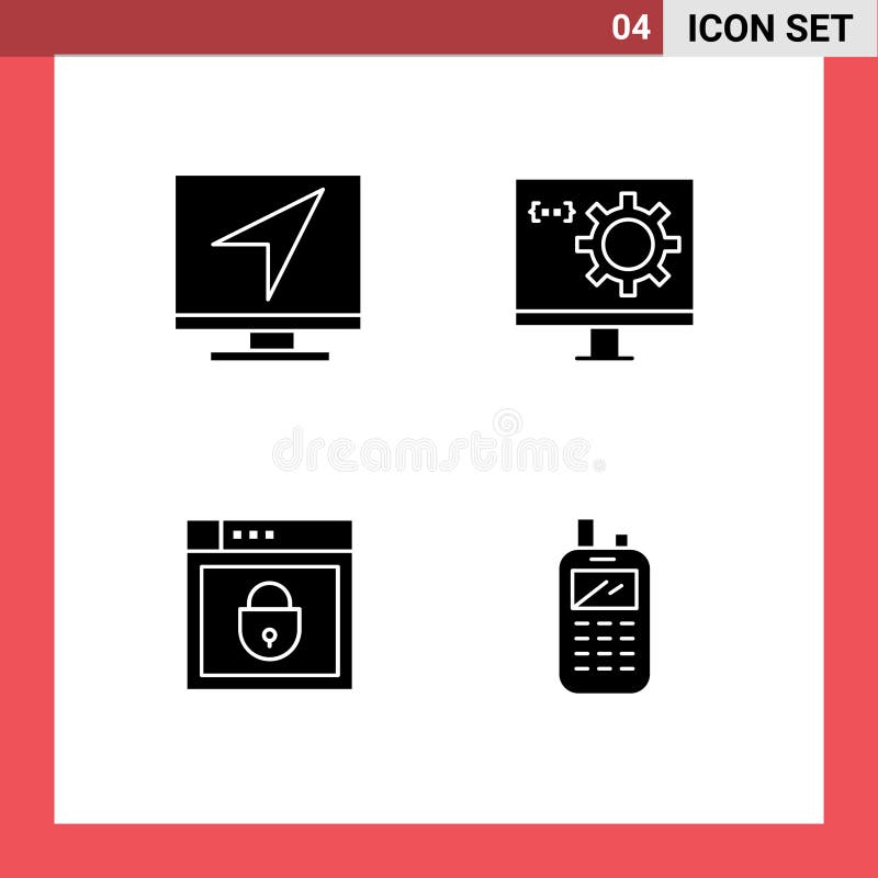Computer Password, Protection and Security Vector Icons Set Cyber ...