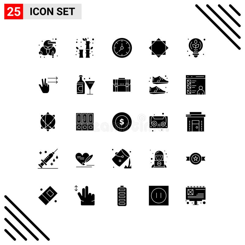 Universal Icon Symbols Group of 25 Modern Solid Glyphs of Design ...