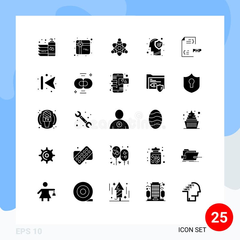 25 Universal Solid Glyphs Set for Web and Mobile Applications Develop ...