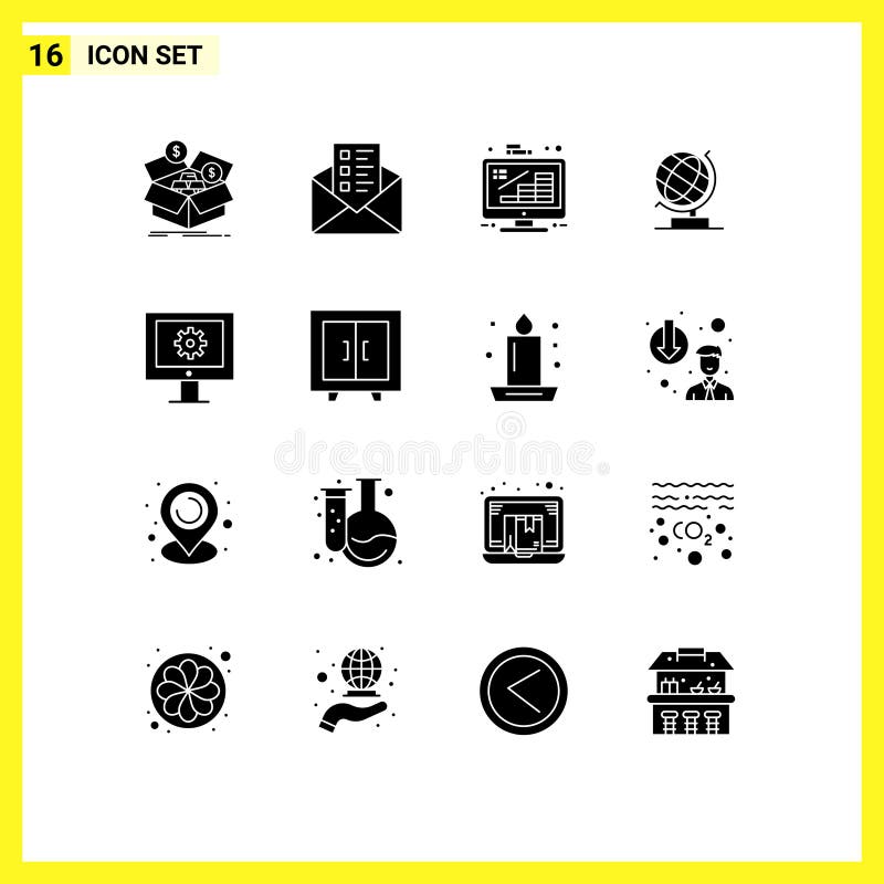 16 Universal Solid Glyphs Set for Web and Mobile Applications Online ...