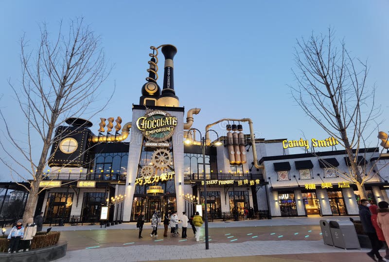 Universal Studio at Night, Beijing, China Editorial Stock Image - Image ...