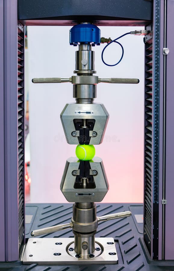 Universal Testing Machine Pressing Tennis Ball for Quality Control ...