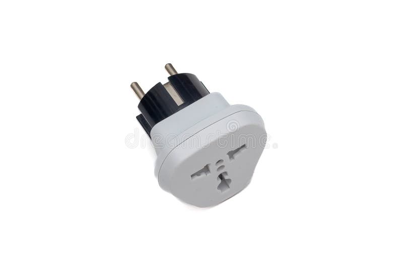 Universal Travel Power Adapter on White Background Stock Photo - Image ...