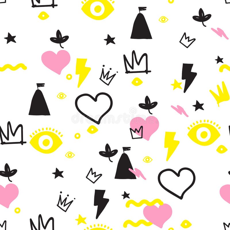 Universal Trend Hand Drawing Seamless Pattern Stock Vector ...