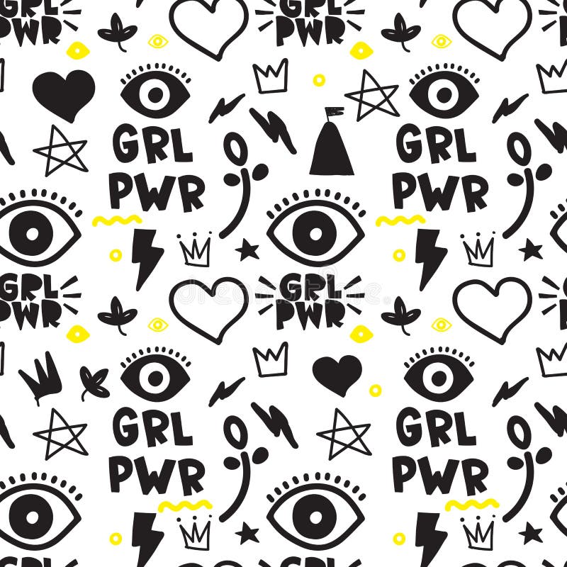 Universal Trend Hand Drawing Seamless Pattern Stock Vector ...