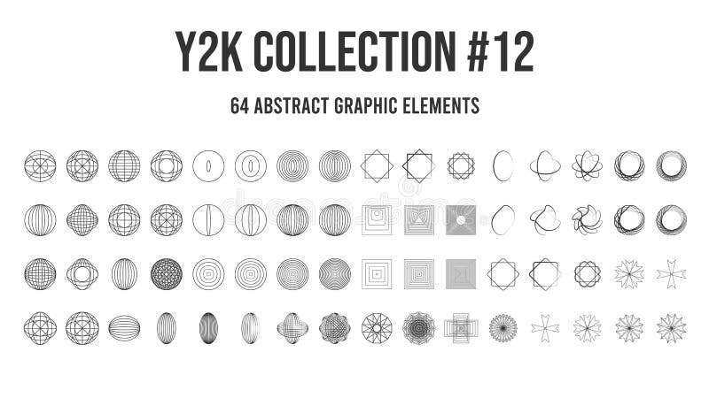 Universal Trendy Geometric Linear Shapes Set Stock Illustration ...