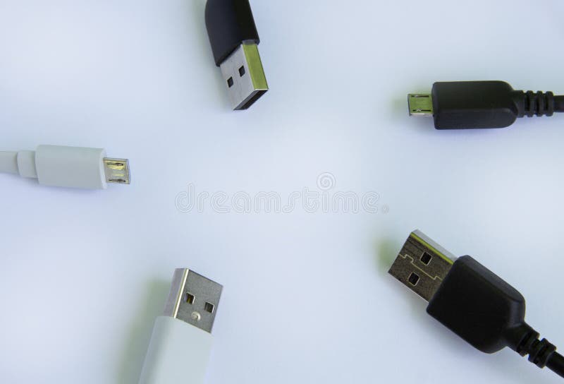 Universal USB Cable in White and Black for Mobile Phones. for ...