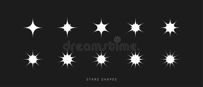 Universal Vector Star Shapes Set. Collection Geometric Basic Stars ...