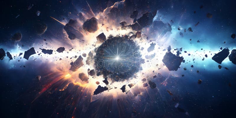 The Big Bang Explosion with AI Generated. Stock Illustration ...