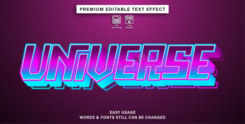 Universe Editable Text Effect, Text Graphic Style, Font Effect Stock ...