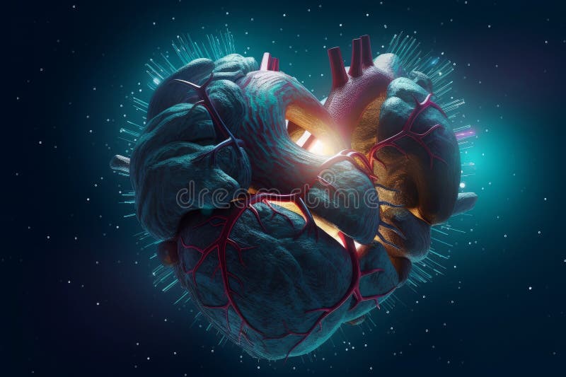 Universe in Form of Heart. Generate Ai Stock Illustration ...