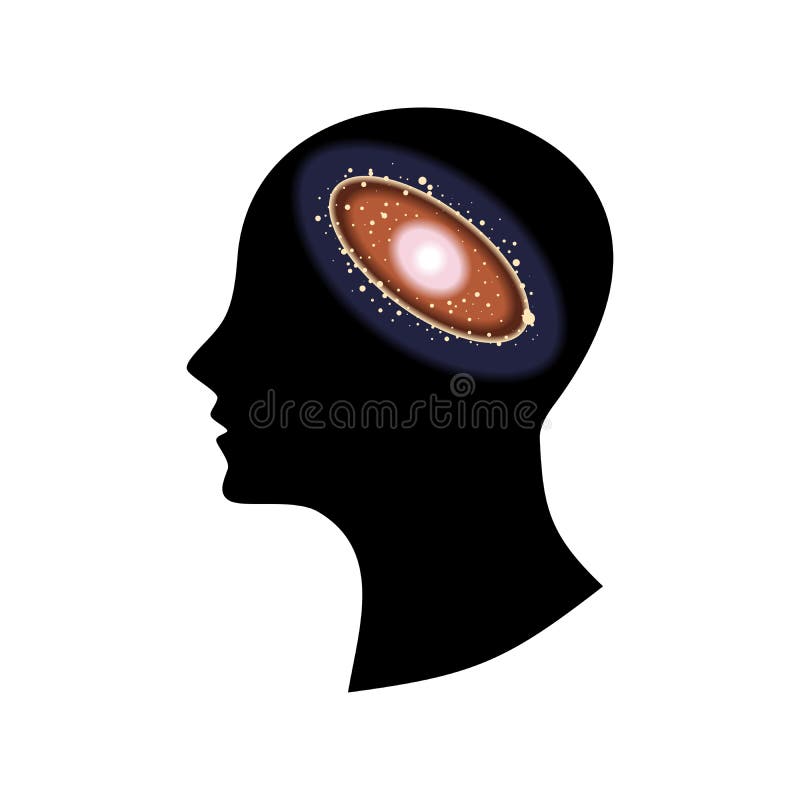 Universe in head stock vector. Illustration of brain - 66354162