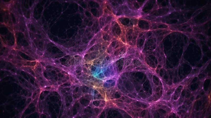 Universe Map Illustration of Matter Distribution in Space, Purple ...