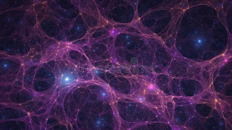 Universe Map Illustration of Matter Distribution in Space, Purple ...