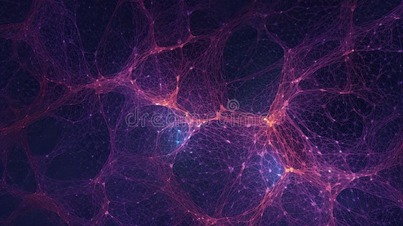 Universe Map Illustration of Matter Distribution in Space, Purple ...