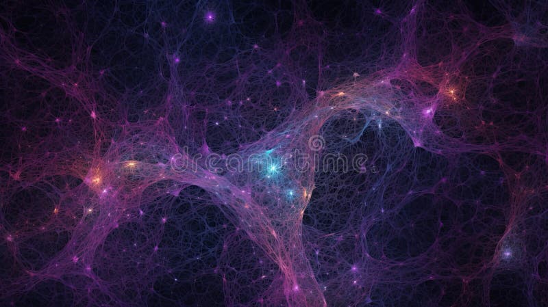 Universe Map Illustration of Matter Distribution in Space, Purple ...