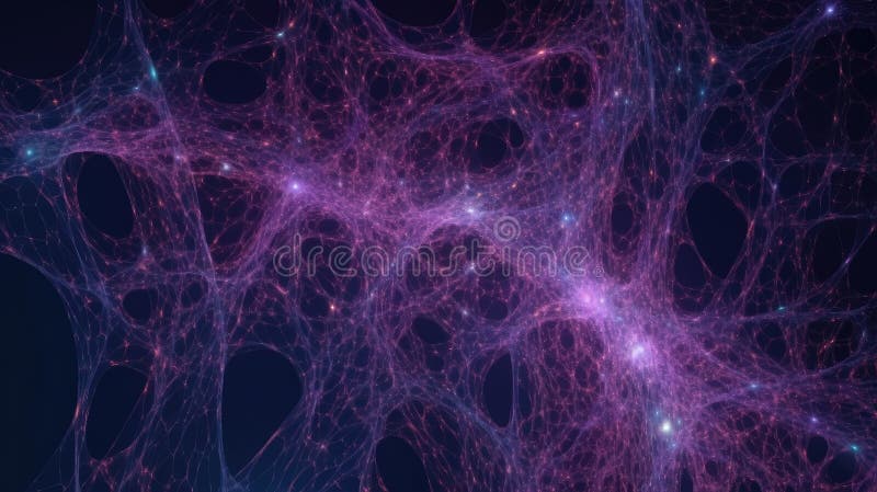 Universe Map Illustration of Matter Distribution in Space, Purple ...