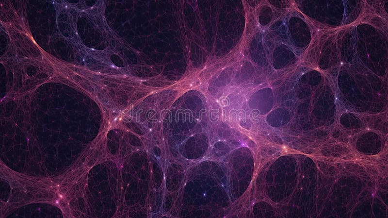 Universe Map Illustration of Matter Distribution in Space, Purple ...